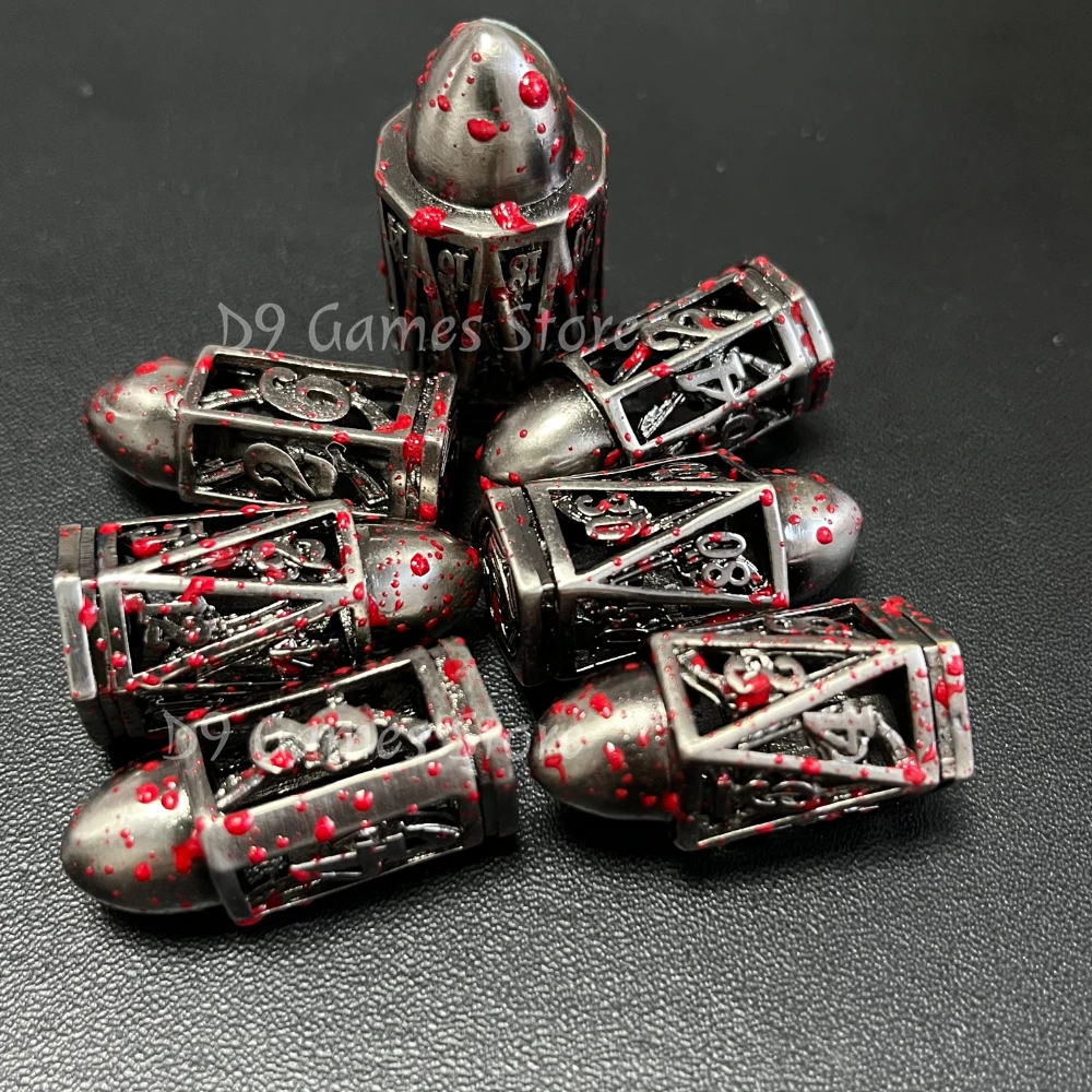 DND Dice Set Hollow Metal Bullet Dice Role Playing Dice for Dungeons ...