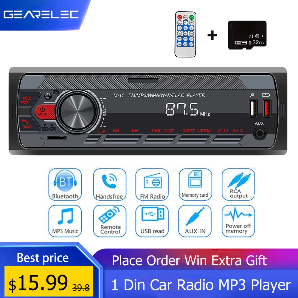 1-Din-Car-Radio-MP3-Player-Tape-Recorder-M11-Bluetooth-Multimedia-FM ...