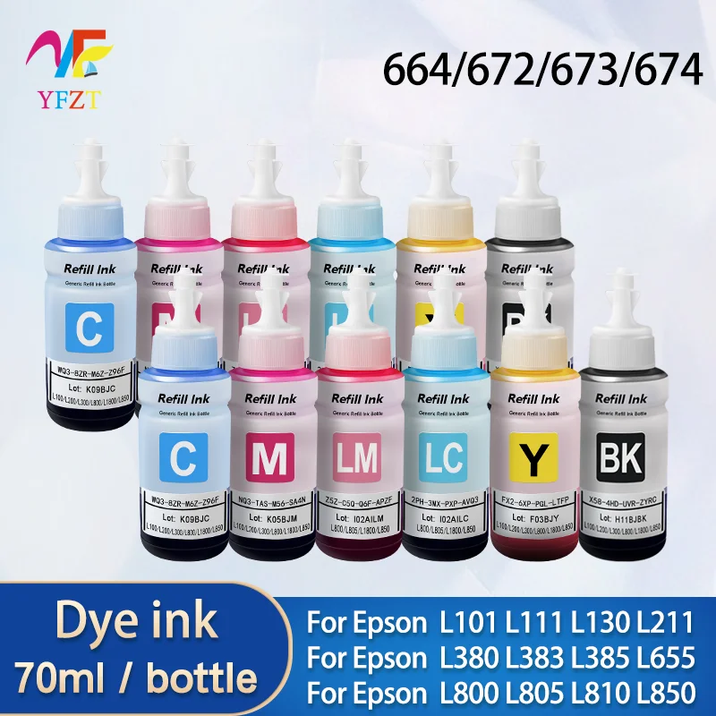 For Epson T664 T672 T673 Refill dye ink Premium Refill Ink for Epson ...