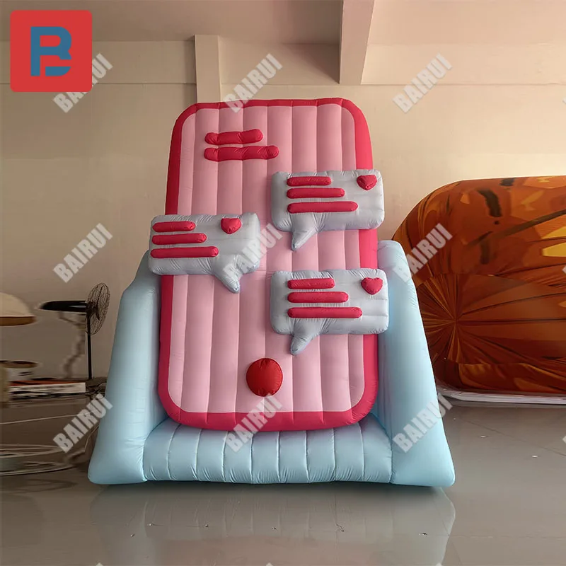 Inflatable-cartoon-pink-blue-phone-chat-record-model-drainage-flash ...