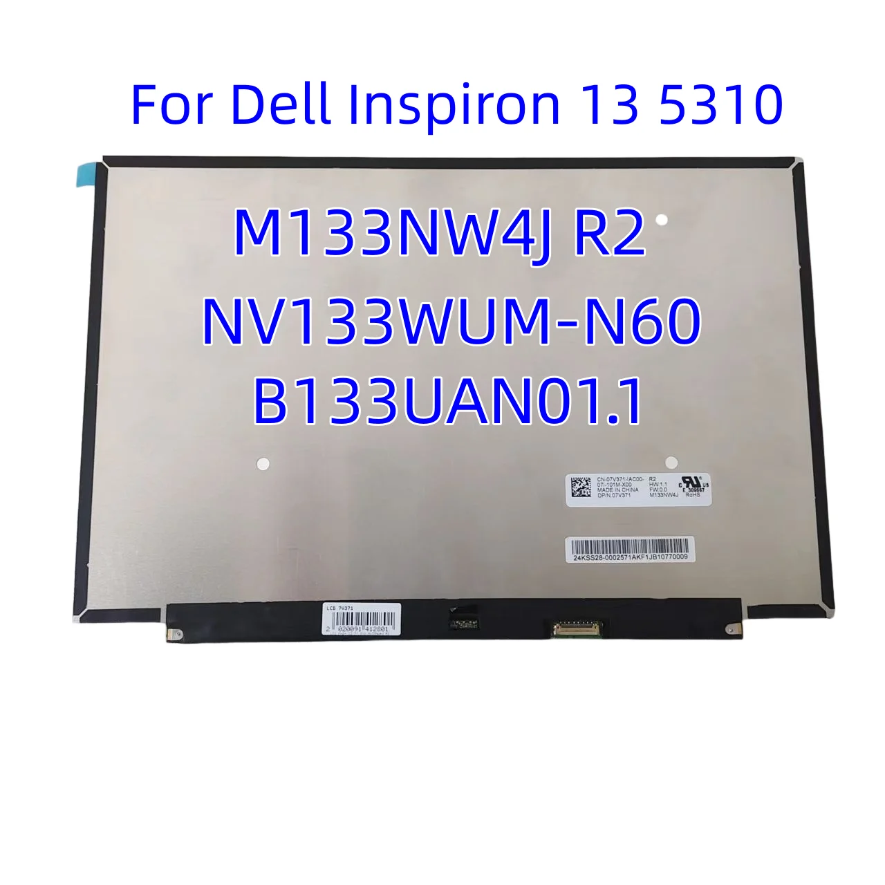 For Dell Inspiron 13 5310 LCD Screen M133NW4J R2 NV133WUM-N60 B133UAN01 ...