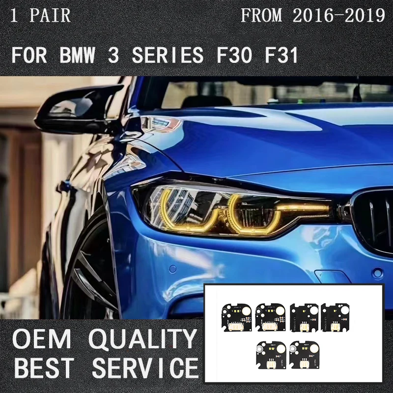 CsL For BMW 3 Series Angel Eyes F30 DRL Yellow LED Boards F31 320i 328i ...