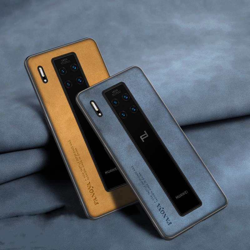 Luxury-Leather-Phone-Shell-For-Huawei-Mate-30-RS-Case-TPU-Soft-Edge ...