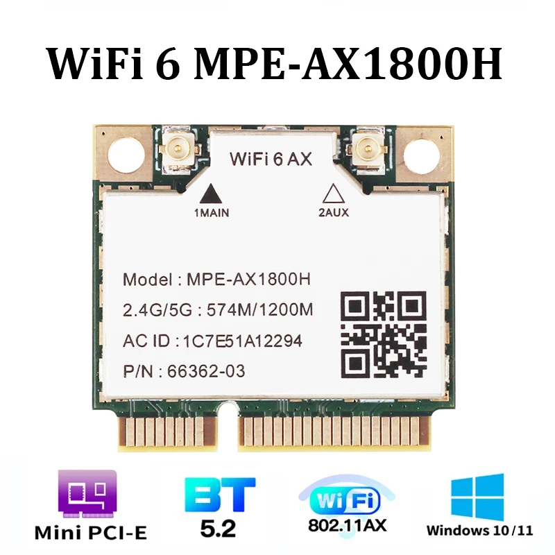 Mini-pcie-Wi-Fi-6-Card-MT7921-Bluetooth-5-2-AX1800-Dual-Band-WiFi-6 ...