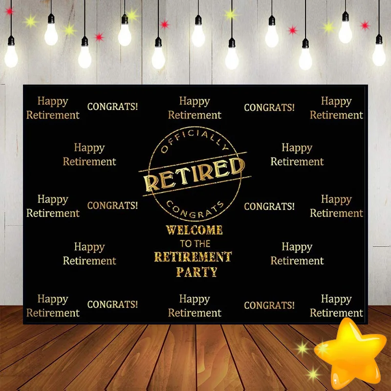 Happy-Retirement-Party-Glitter-Retire-Background-Custom-Birthday ...