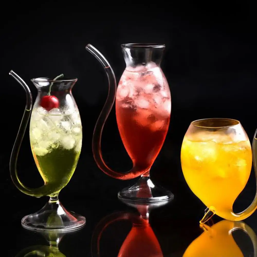 Glass-Straw-Cup-Wine-Whiskey-Heat-Resistant-Sucking-Juice-Milk-Drinking ...