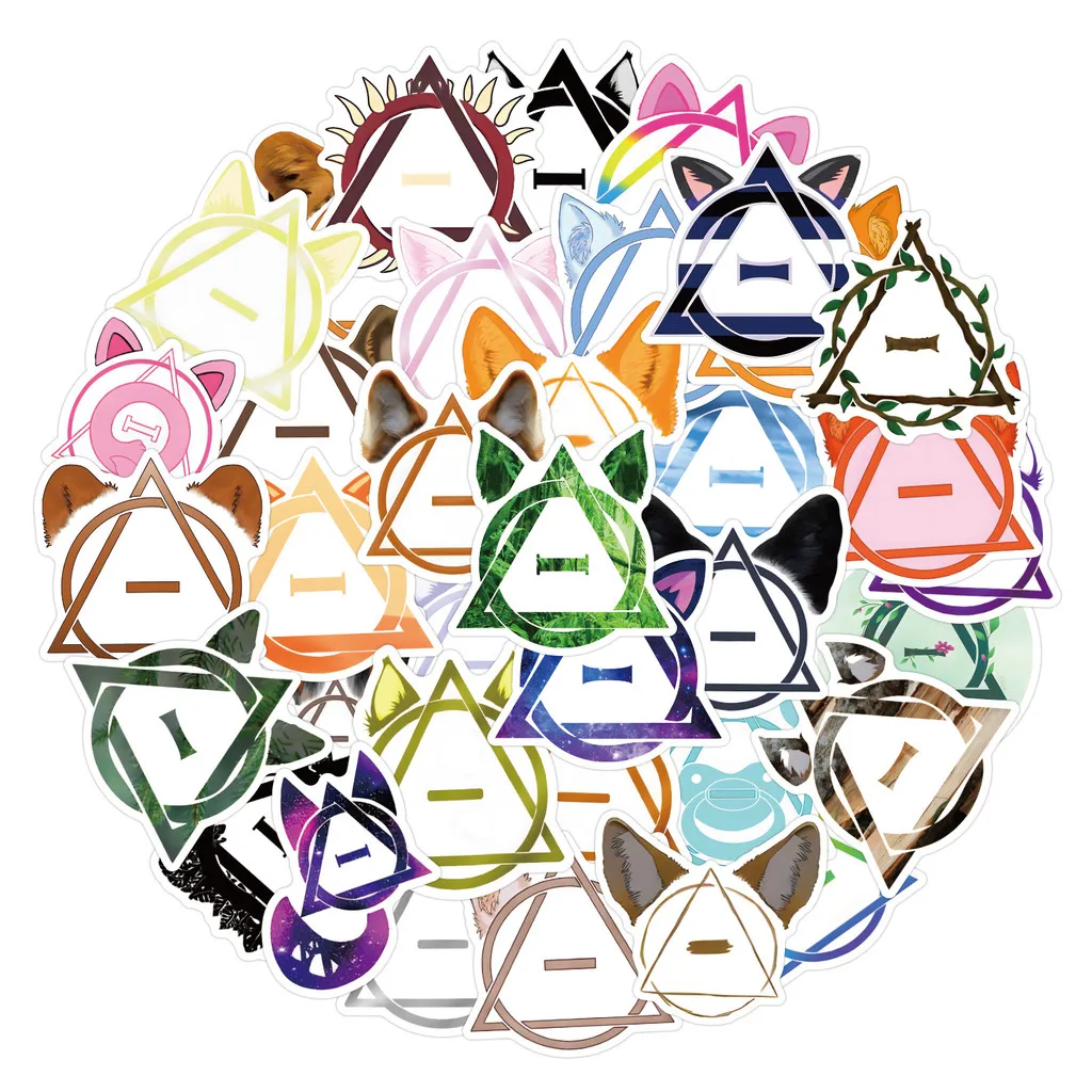50PCS Therian Theta-Delta Therianthropy Logo Graffiti Stickers for ...