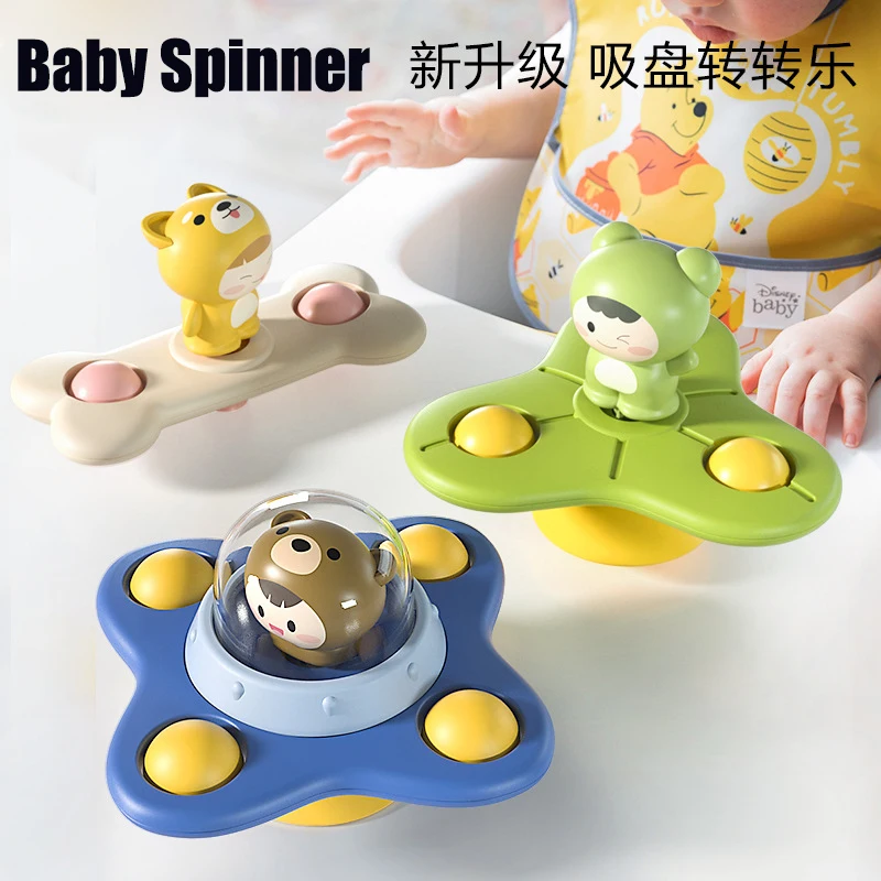 3 Pcs Ventosa Spiner Spiner Spin Otário Spining Top Brinquedos Baby ...