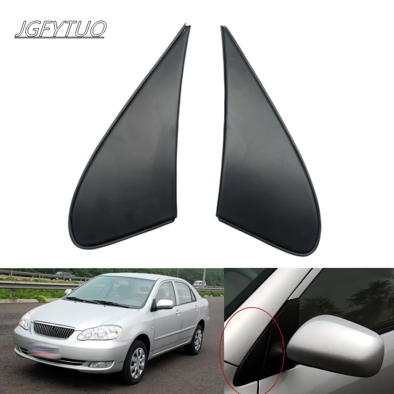 1 Pair Front Door Side Rear View Mirror Corner Cover Trim Triangle ...