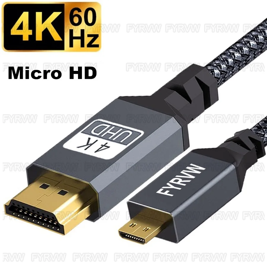 Micro-HDMI-compatibile-con-cavo-HDTV-4K-per-GoPro-Hero-Raspberry-Pi-4 ...