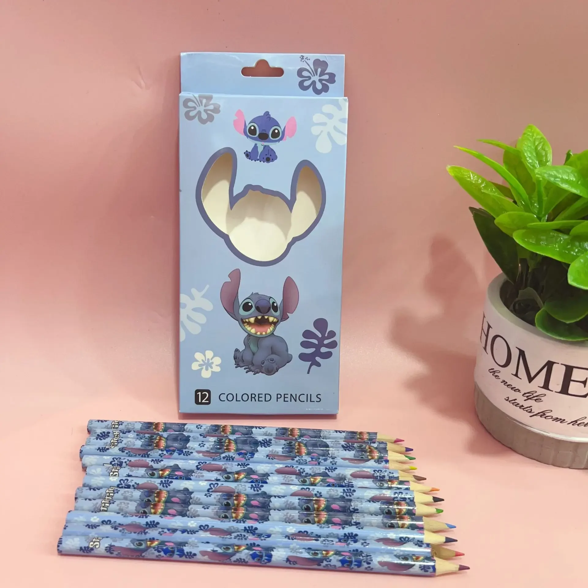 12pcs-Stitch-Color-Pencil-Set-Kids-New-Disney-Anime-Drawing-Writing ...
