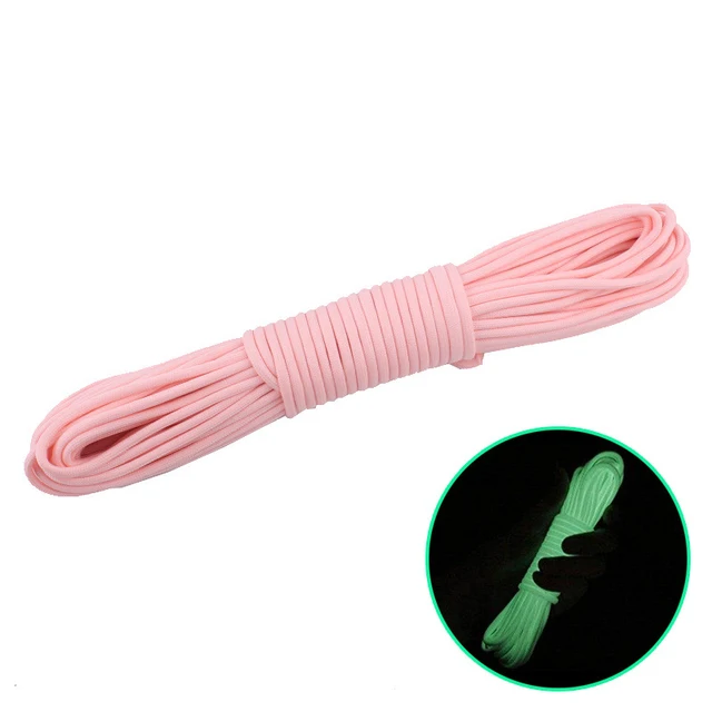 Luminous Rope 9 Strands 4mm Paracord Nylon 550 Tent Cord Glow Parachute ...