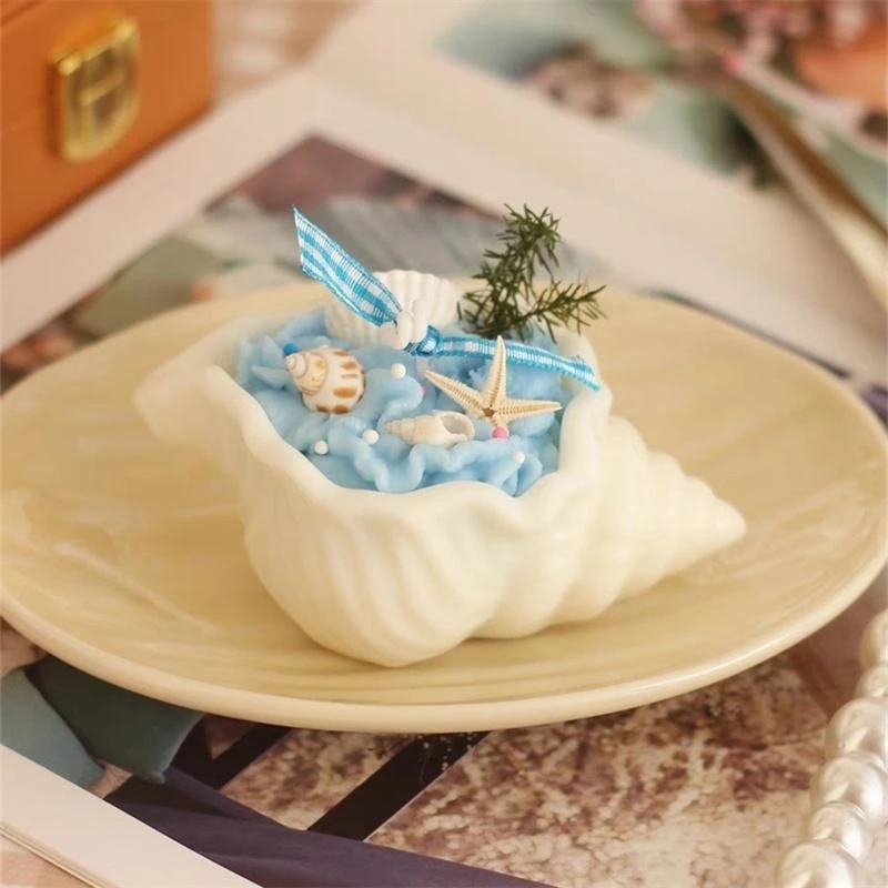 Conch Shell Aromatherapy Candle Cup Holder Wax Container Silicone Mold ...