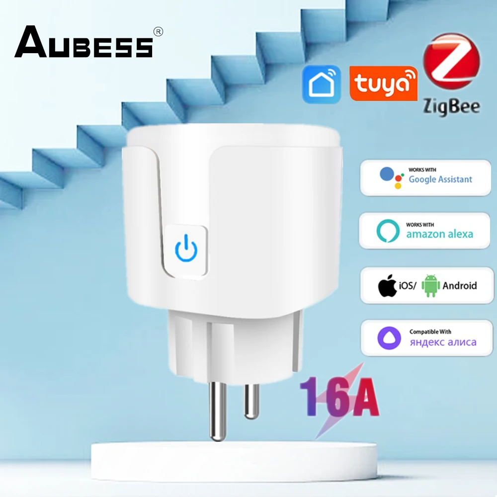 Tuya-Zigbee-16A-EU-Smart-Socket-WiFi-Smart-Plug-With-Power-Monitoring-Timing-Function-Voice ...
