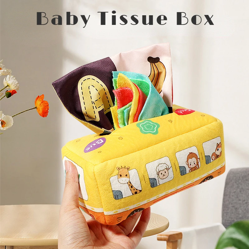 Baby Tissue Box Toys Montessori Toys For Infants 6-12 Months Early ...