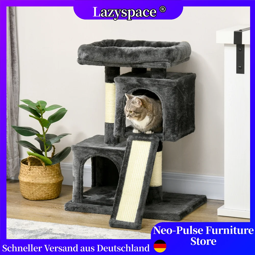 Lazyspace Sisal Cat Scratch Tree, Corner Cat Tree With Sisal Pillar ...