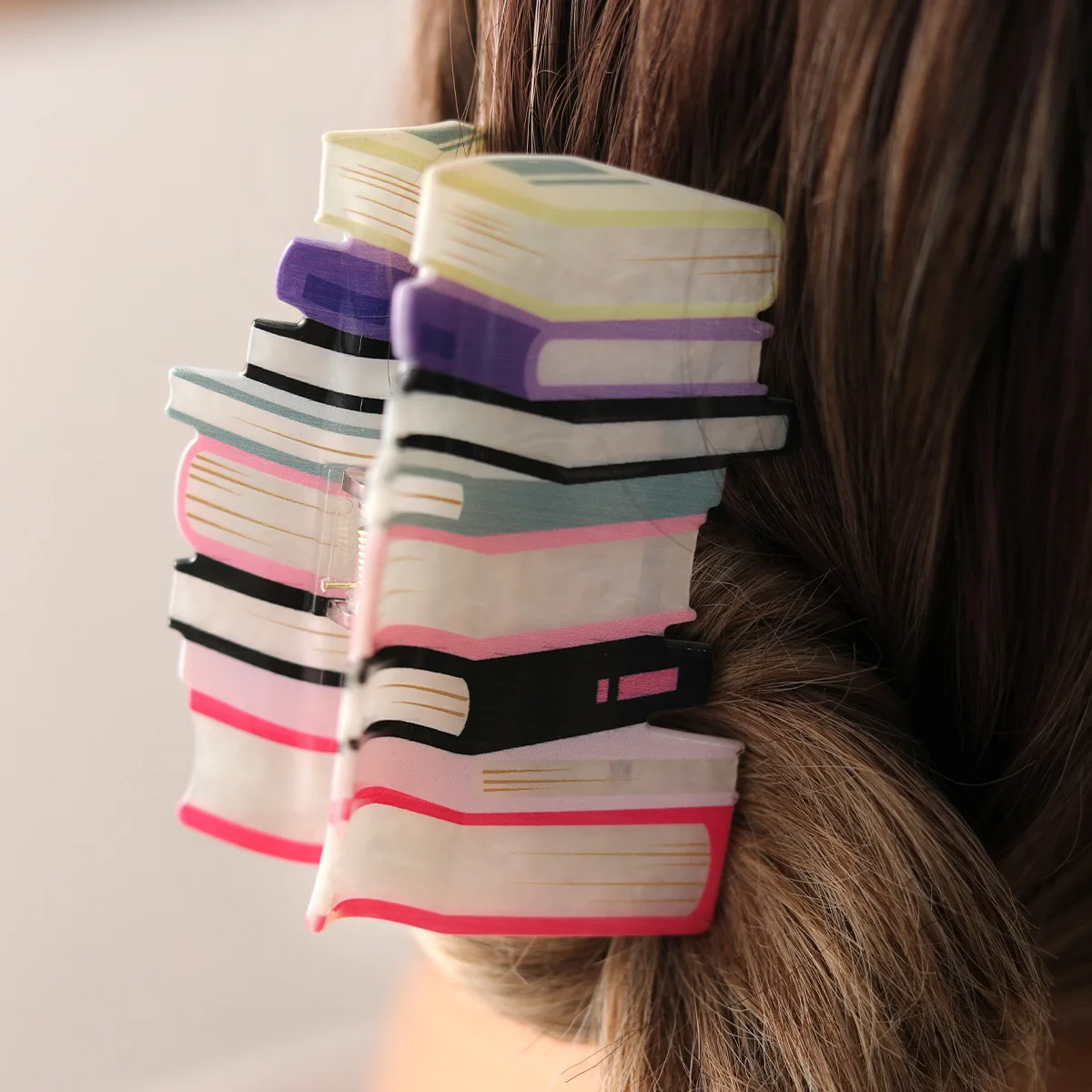 Creative-Funny-Fashion-Resin-Book-Big-Hair-Clips-for-Women-Girl-Unique ...