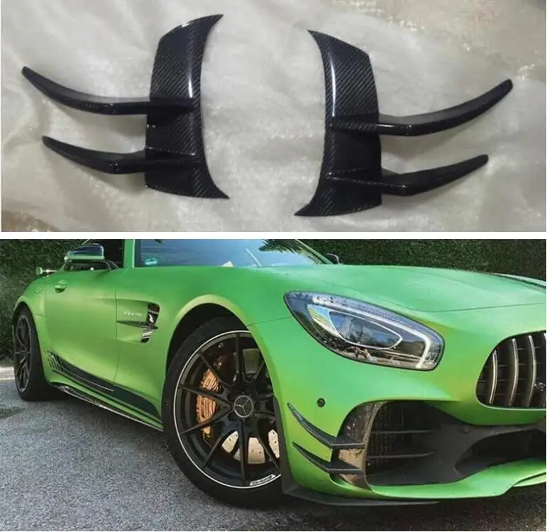 Front Bumper Lip grille Splitters Aprons Fog light Cover Real Carbon ...