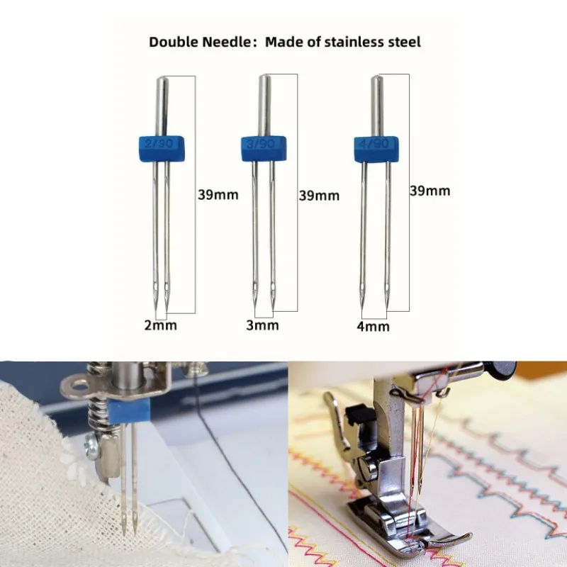 2/3/4mm Twin Needles Set Double Needle Household Sewing Machine Needle ...