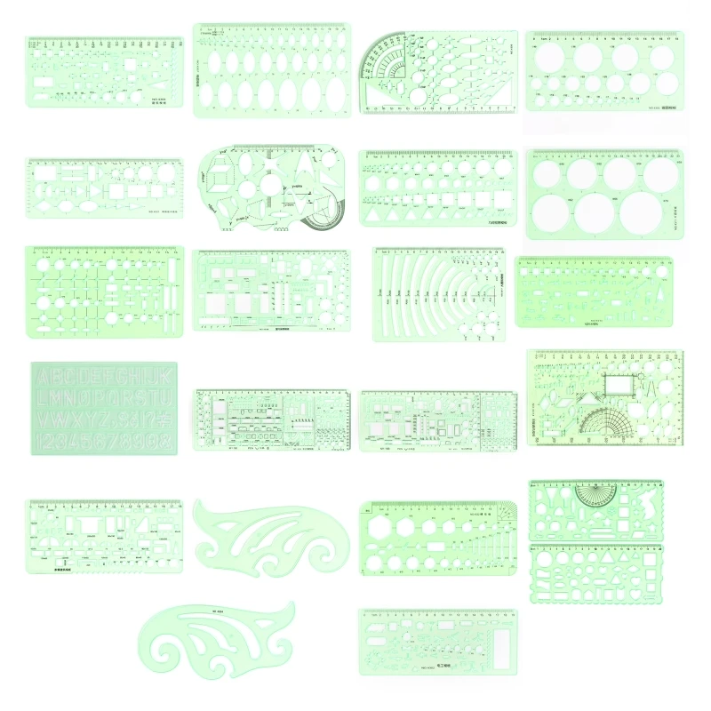 1pc-Geometric-Template-Ruler-Professional-Plastic-Ruler-Anti ...