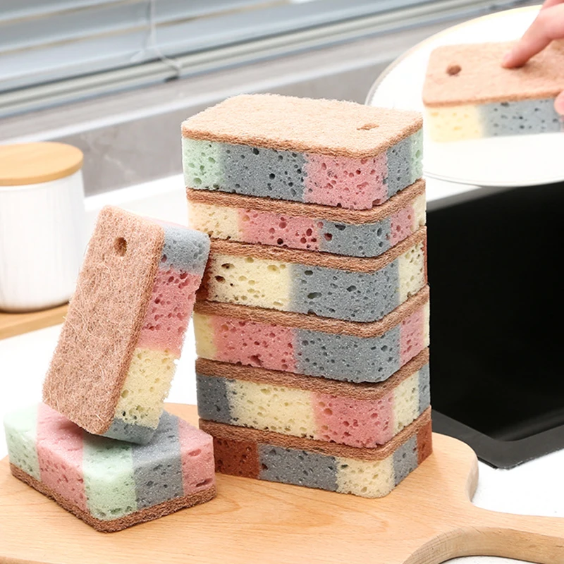 5PCS-Double-sided-Cleaning-Sponges-Pan-Pot-Dish-Washing-Sponges ...