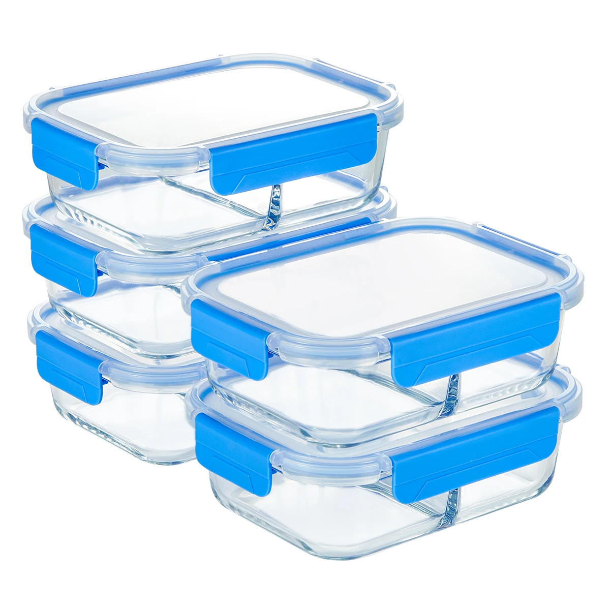 10-Piece-Glass-Food-Storage-Containers-with-2-compartment-and-Airtight ...