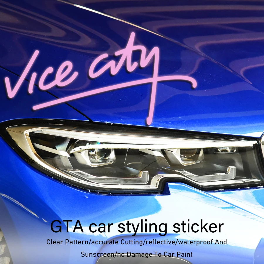 Vice-City-Solid-Car-Stickers-Windshield-Decorative-Pink-Decals ...