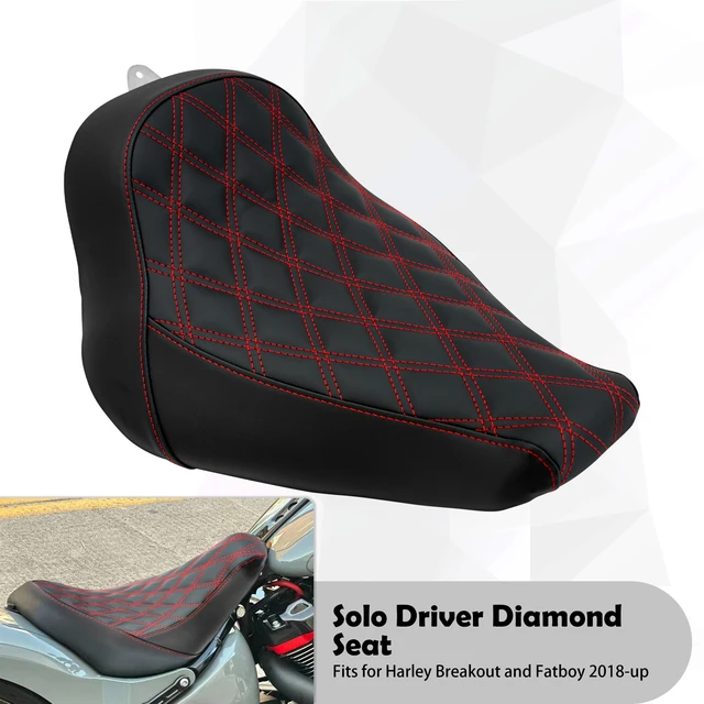 Motorcycle Driver Low Profile Solo Seat Diamond Cushion For Harley ...