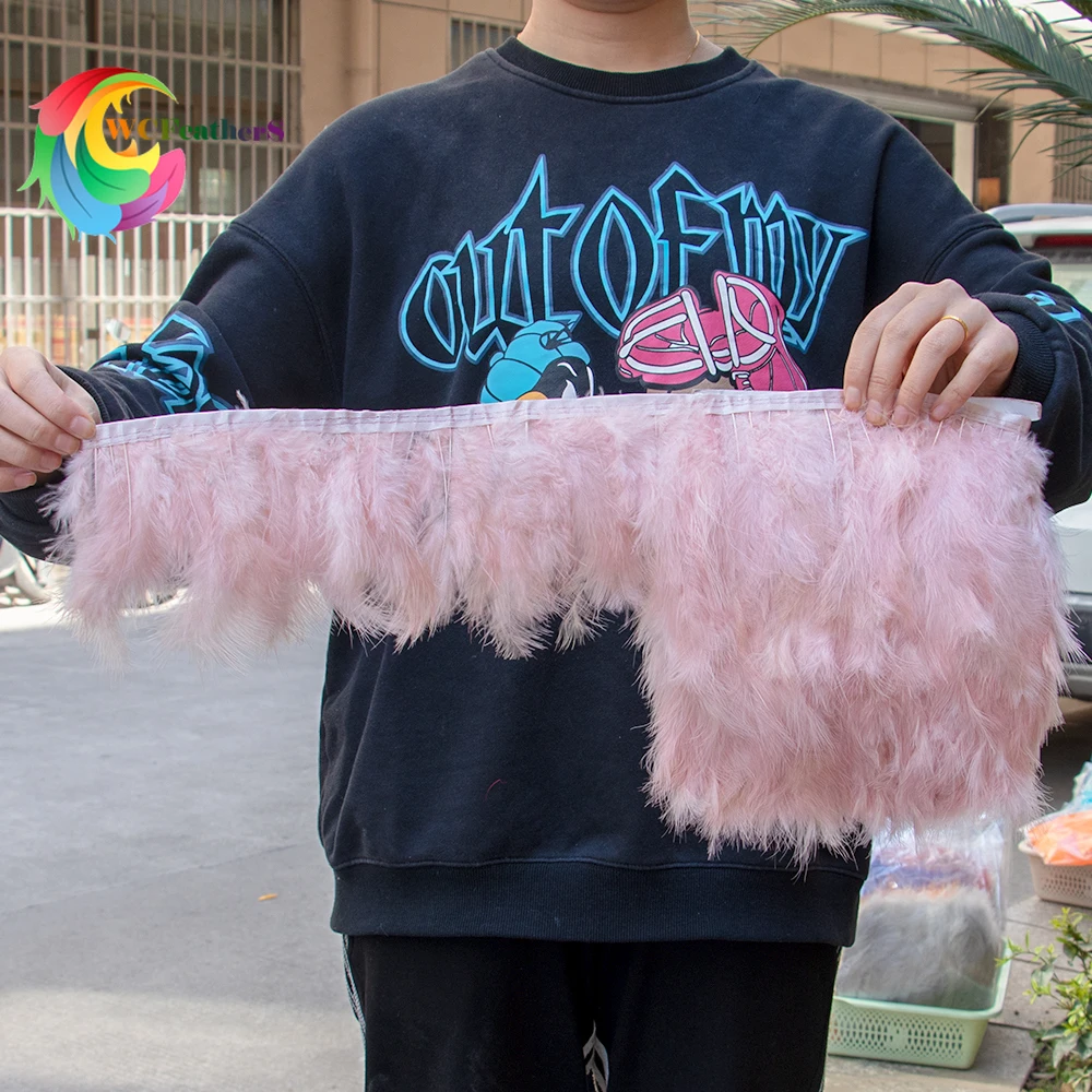 Cinta-de-adorno-de-plumas-de-pavo-de-marab-esponjoso-1-metro-10-15cm ...