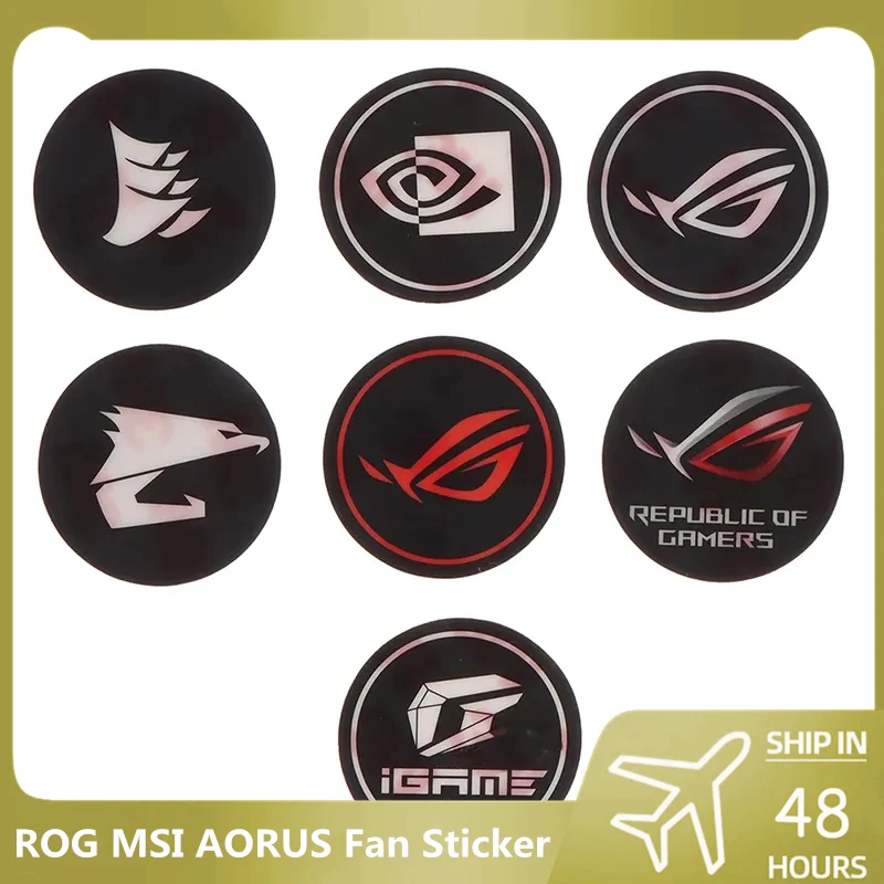 ROG-MSI-AORUS-PC-Case-Host-Fan-Adesivo-Banhado-a-Ouro-Chassis-Adesivo ...