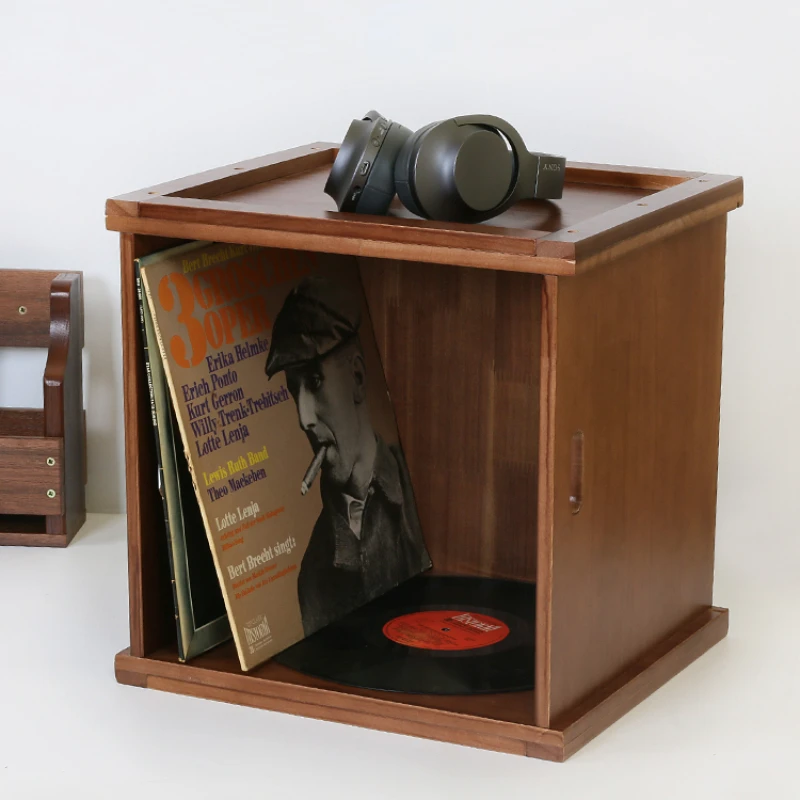 Vintage-Solid-Wood-Vinyl-LP-Storage-Boxes-Desktop-Record-Storage-Racks ...