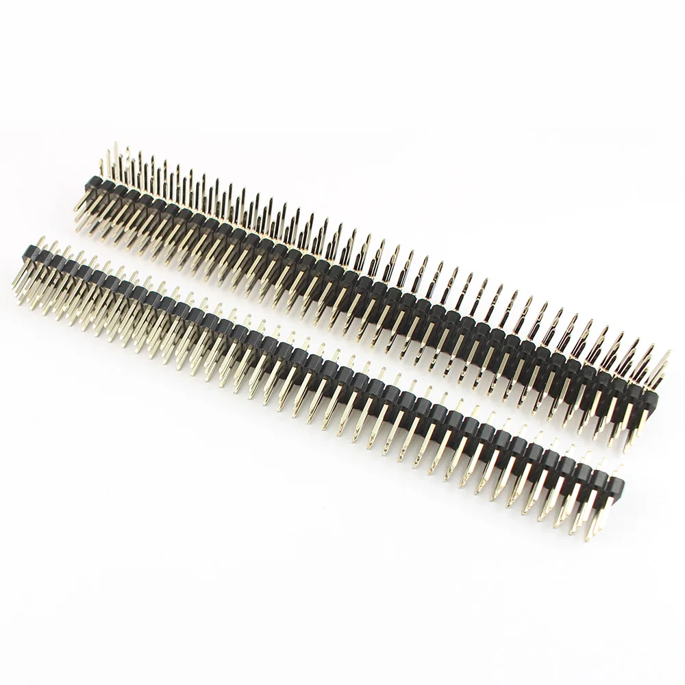 5pcs Gold Plated 2.54mm 3x40 120 Pin Right Angle Straight Male Pin ...