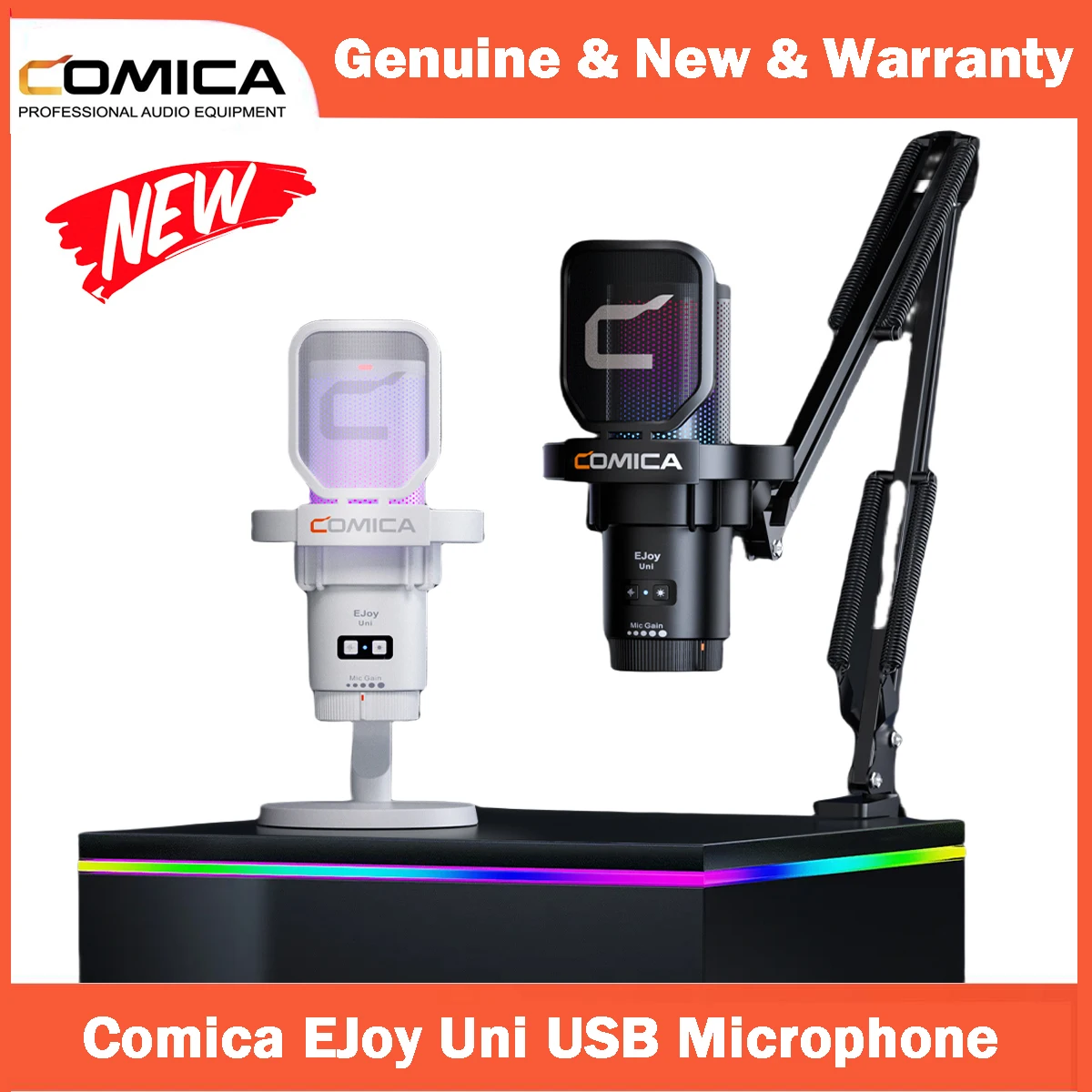 Comica-Uni-Pro-USB-Gaming-Microphone-with-Noise-Cancellation-RGB-Gain ...