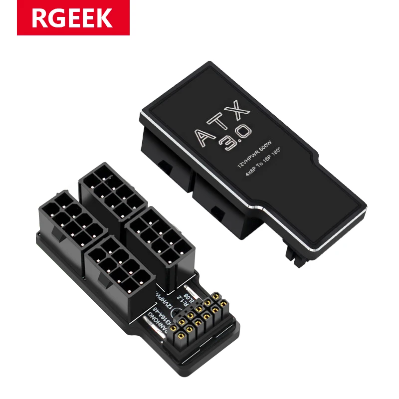 ATX3.0 4X8Pin 8 Pin Female to Male 12VHPWR 12+4P 180 Angled Connector ...