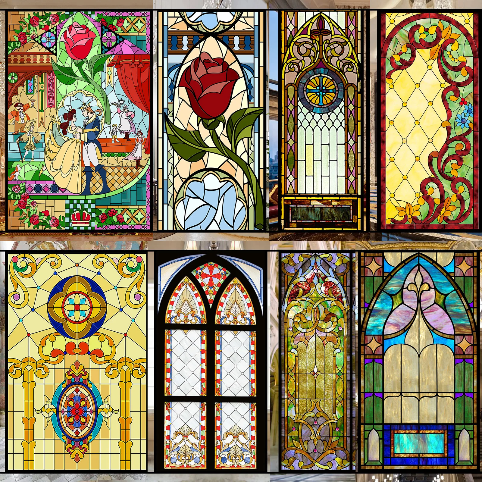 Colorful-Stained-Glass-Window-Film-Opaque-Frosted-Privacy-Protection ...