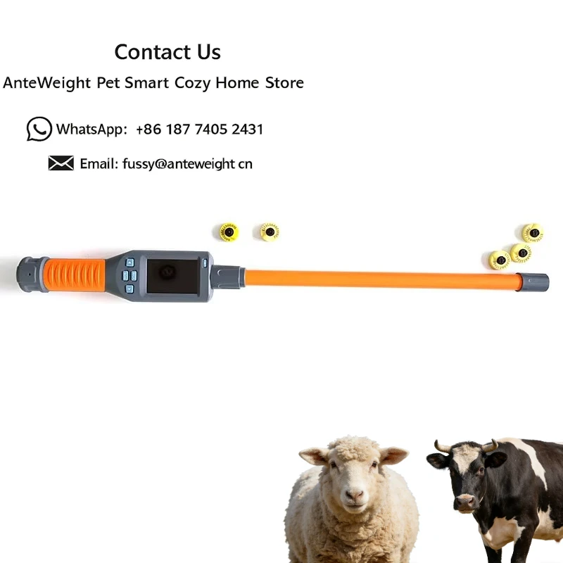 Long Stick Cattle Ear Tag Scanner RFID Animal Reader for Farm ...