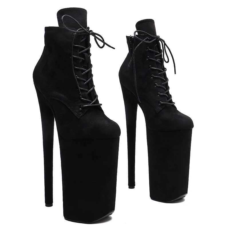 Leecabe 26CM/10inches ankle boots suede upper fashion platform High ...