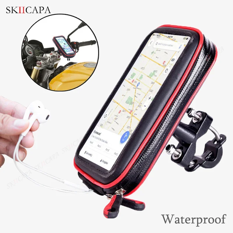 Waterproof Motorcycle Bicycle Phone Holder Handlebar Phone Case Bag for ...