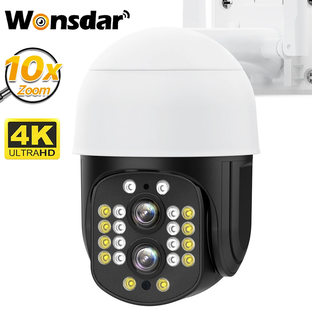 4k 8mp Binocular Ip Camera 2k 4mp Wifi Ptz Camera 2.8-12mm Dual Lens ...