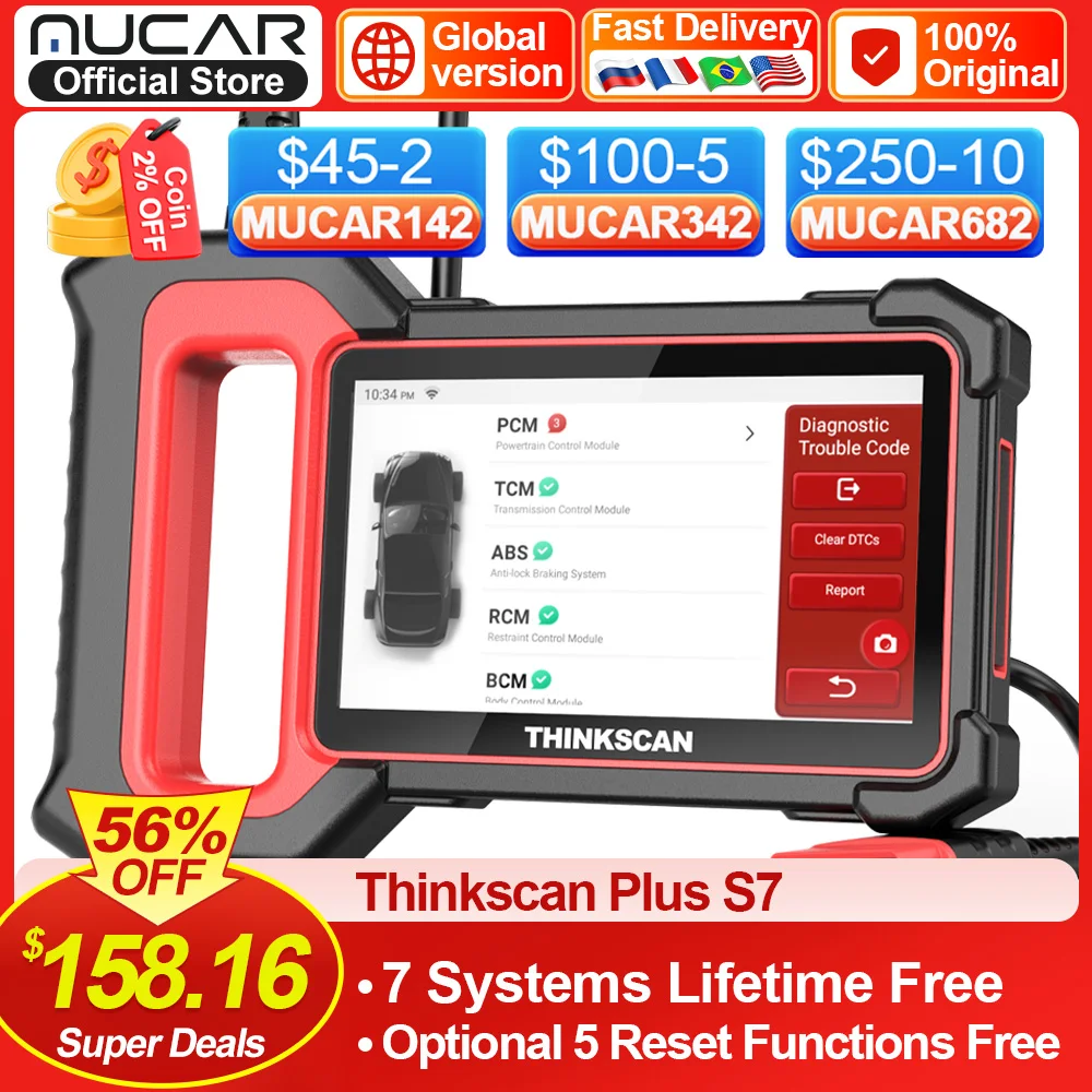 THINKSCAN-PLUS-S7-S6-S4-OBD2-Car-Diagnostic-Tools-Multi-System-Scan-ABS ...