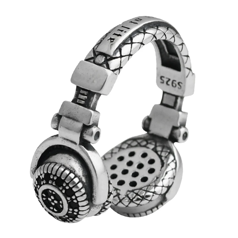 Vintage-Gothic-Earphone-Rings-for-Women-Hip-Hop-Silver-Color-Finger ...