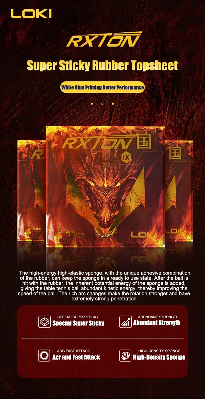 Резинка для настольного тенниса LOKI RXTON 9 | AliExpress