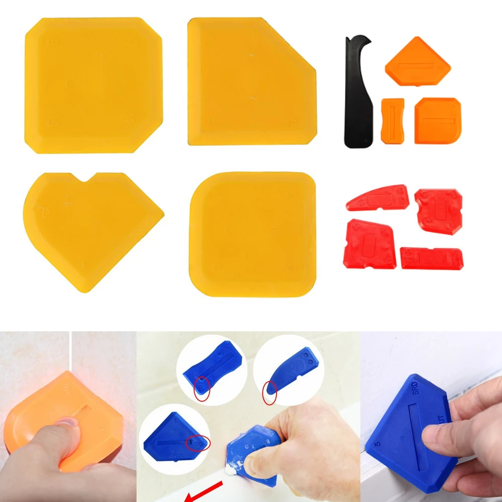 4pcs Silicone Glass Cement Scraper Sealant Grout Remover Home Finishing ...