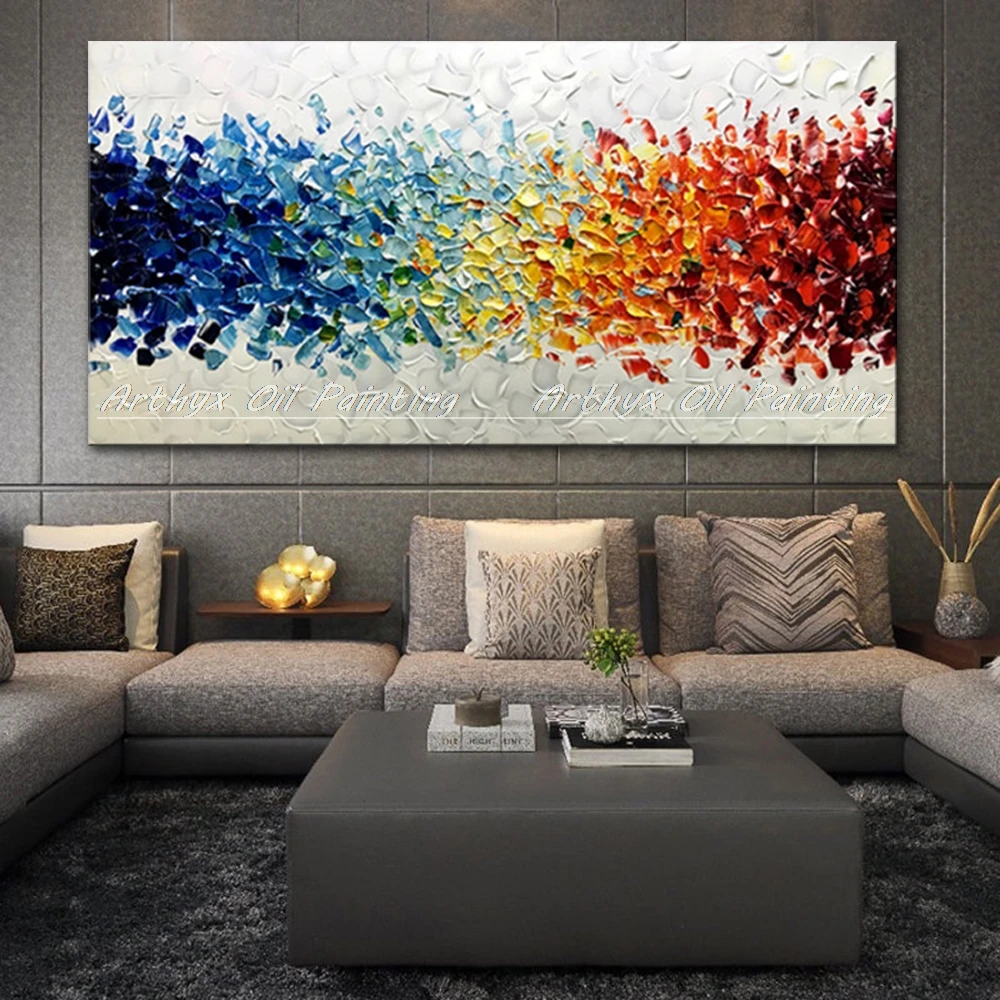 Hand Painted Oil Painting Yotree Hand-Painted Blue-Gray Tree Oil ...