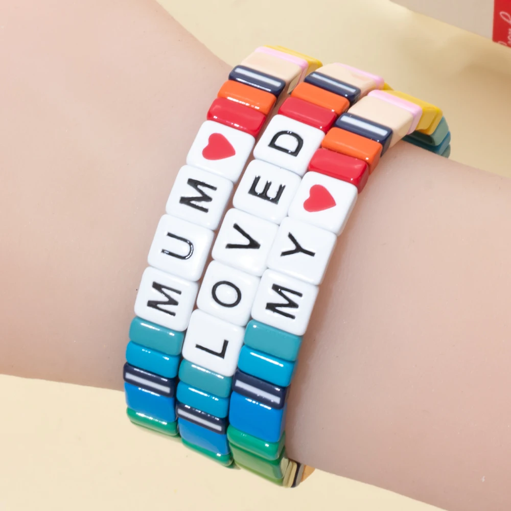 2024-New-Design-Mama-Bracelets-For-Women-Colorful-Boho-Beaded-Couple ...