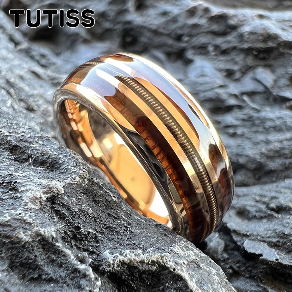 TUTISS-8mm-Men-s-And-Women-s-Tungsten-Ring-Dome-With-Three-Grooves ...