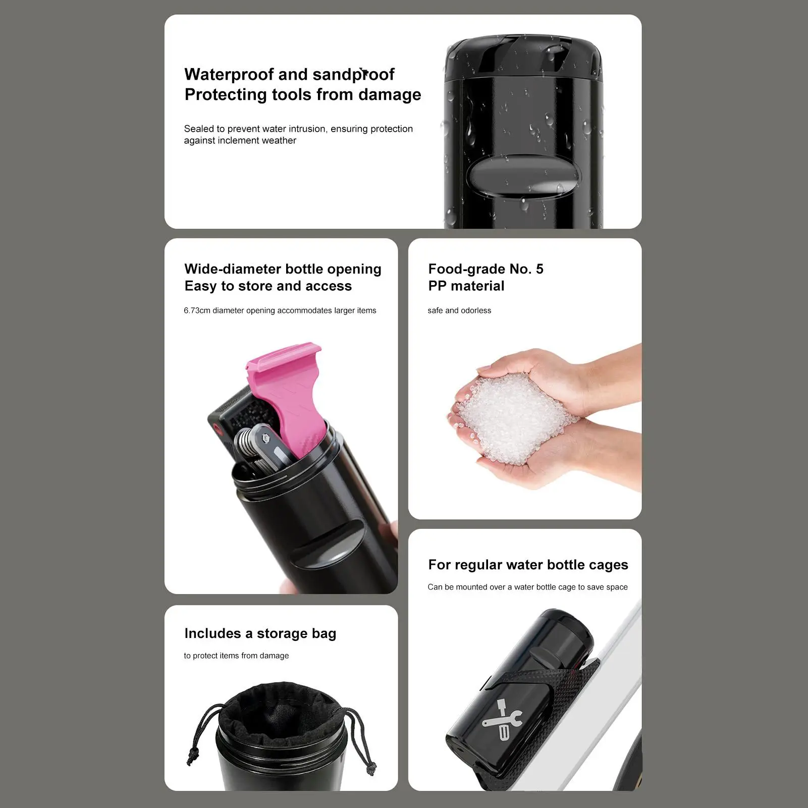 Cycling Tool Bottle Waterproof Storage Box for Bike Tools Container for ...