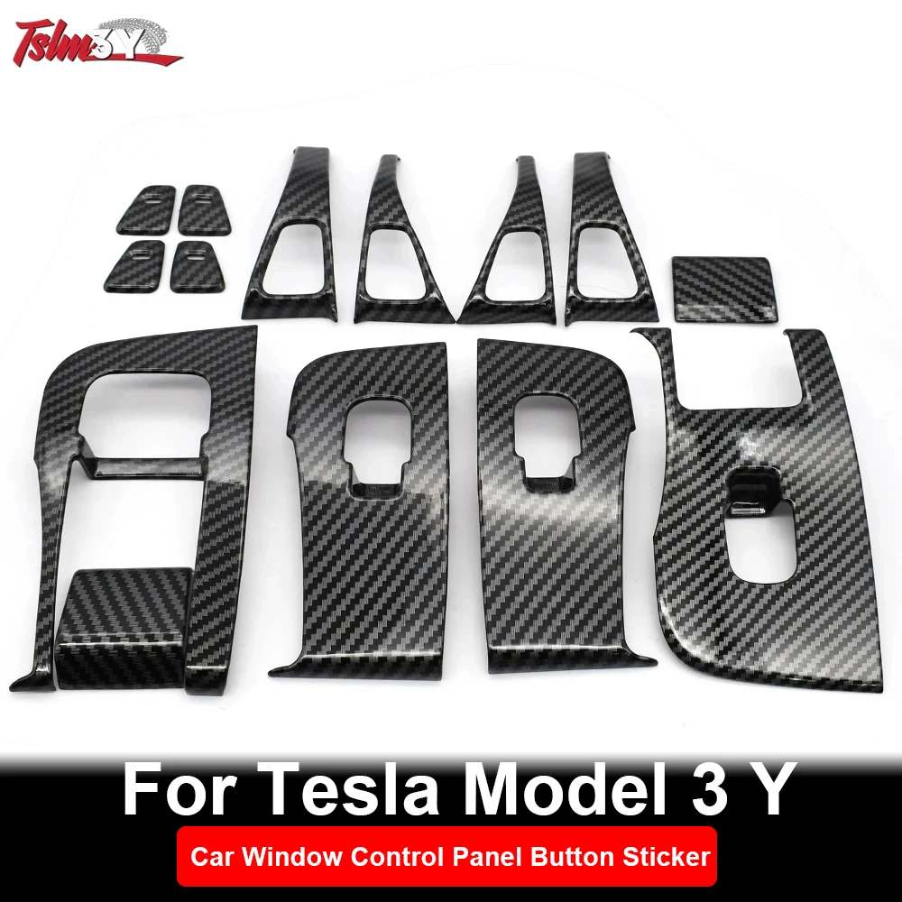 For-Tesla-Model-3-Model-Y-Car-Window-Control-Panel-Button-Decor-Sticker ...
