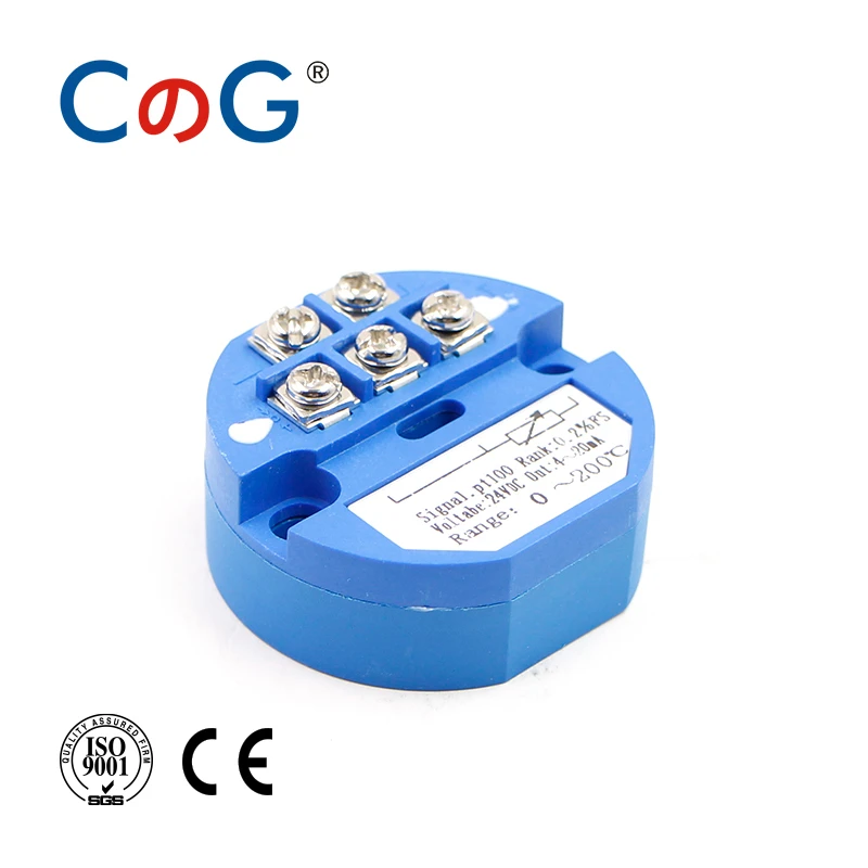 CG PT100 to 4-20mA 0-600 Celsius Thermal Resistance Converter RTD Input 4-20mA Output Head ...