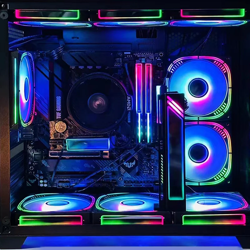 Jumpeak 120mm RGB Fan Infinito Abismo Efeito PWM 4PIN Silencioso 12cm ...